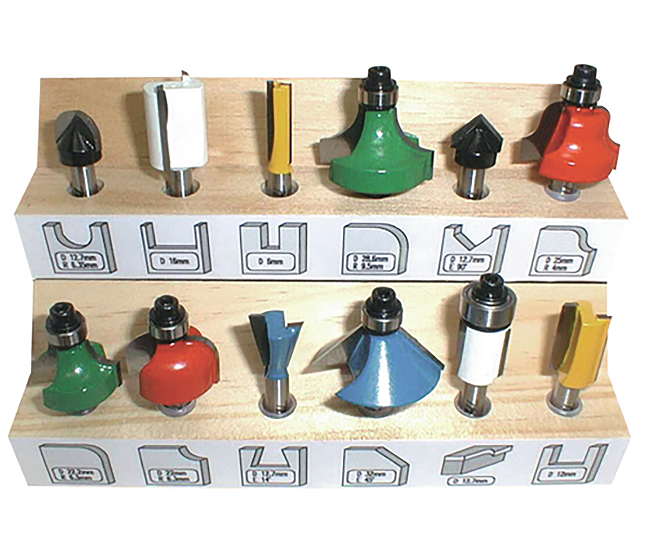 Router Bit Set 8mm, 12PCS | A-88054 – Makita